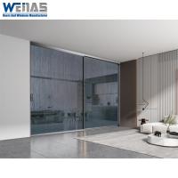 China Ultra Slim Frame Interior Sliding Partition Doors Smooth Operation Windproof for sale