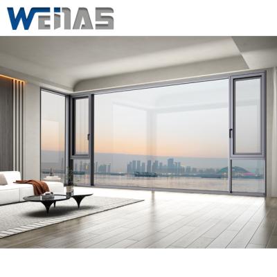 China Thermal Break Hurricane Resistant Aluminum Tilt And Turn Windows 115mm Wall Occupied for sale