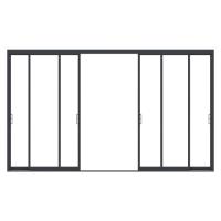 China Indoor Aluminum Ultra Narrow Slim Frame Sliding Glass Partition Doors For Kitchen Bedroom for sale