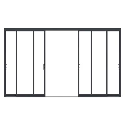 China Indoor Aluminum Ultra Narrow Slim Frame Sliding Glass Partition Doors For Kitchen Bedroom for sale
