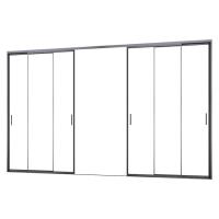 China Large Glass Ultra Narrow Aluminium Partition Sliding Door Slim Frame For Villa House for sale