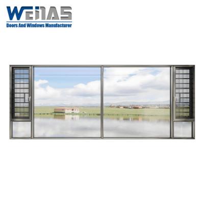 China Low-E Tempered Glass Casement Aluminium Glazed Window For Residential Building for sale