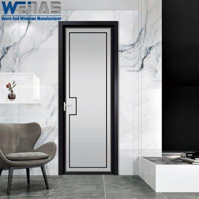 China Heavy Duty Soundproof Aluminium Bathroom Door With Insulated Glass for sale