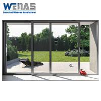 China Soundproof Energy Saving Black Aluminum Sliding Door 3mm With Stainless Steel Track for sale