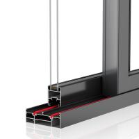 China Soundproof Energy Saving Black Aluminum Sliding Door 3mm With Stainless Steel Track for sale