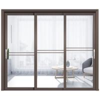 China Thermal Break Aluminium Sliding Doors Internal Three Tracks With Anti mosquito Screen for sale