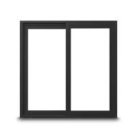 China Energy Efficiency Hurricane Impact Black Aluminium Sliding Windows Single Glass for sale