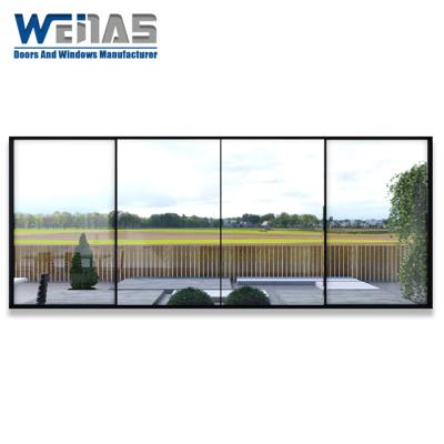 China Mute Tracks Single Sliding Glass Partition Doors For Kitchen Or Living Room for sale