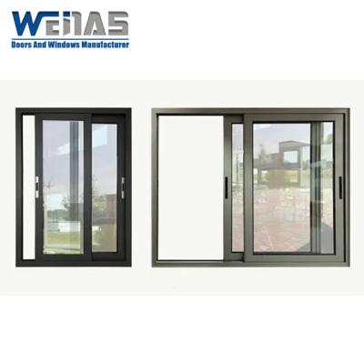 China Sound And Thermal Insulation 1.8mm Aluminum Sliding Glass Window Easy Installation for sale