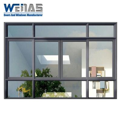China Silent Tracks Single Glass Aluminium Sliding Windows With Stainless Steel Screen Mesh for sale