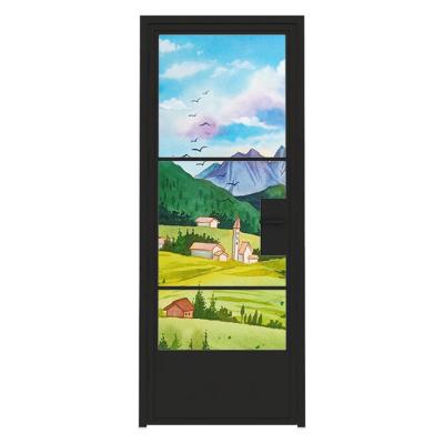 China Residence Building Aluminum Casement Door Quiet Single Secrecy Glass Bathroom Door Design Aluminium for sale