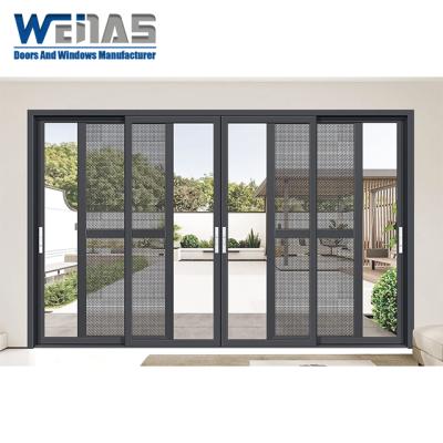 China Lift And Slide Heavy Duty Aluminium Sliding Door With Stainless Steel Screen Mesh for sale