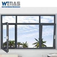 China Typhoon Protection Black Aluminium Casement Windows Thermal Insulation Stable for sale