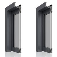 China Heavy Duty Wind Resistant Aluminum Impact Front Doors With Double Insulated Glass for sale