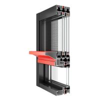 China 6063-T5 Aluminium Sliding Sash Windows Six - Track Broken Bridge Large Field Of Vision for sale