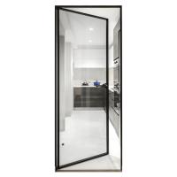 China Narrow Frame Internal Aluminium Frame Bathroom Door With Laminated Glass for sale