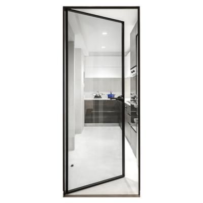 China Narrow Frame Internal Aluminium Frame Bathroom Door With Laminated Glass for sale