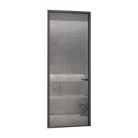 China Interior Aluminium Frame Swing Door With Patterned Tempered Glass For Residential Spaces for sale