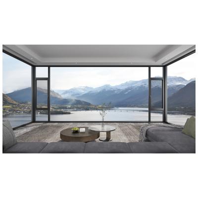 China Storms Resistant Sound Proof Aluminium Flush Casement Windows Exterior For Office Building for sale