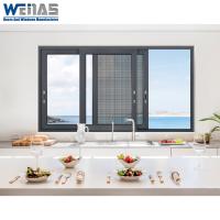 China Noise Free Tracks Inexpensive Aluminium Sliding Windows With Stainless Steel Mesh for sale