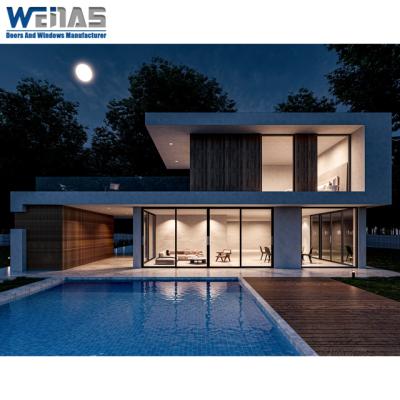 China Heavy Duty Smooth Operated Aluminium Sliding Door With Stable Panels for sale
