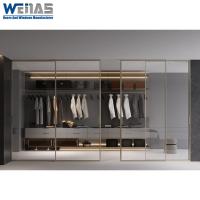 China Space Saving Interior Sliding Doors Room Dividers Ultra Narrow Frame Cloakroom With Sound Insulation for sale