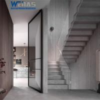 China Minimalist Structure Decorative Modern Aluminium Pivot Doors Interior Swing Open Mode for sale