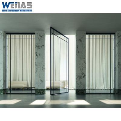 China Energy Saving Large View Aluminum Single Glass Entrance Pivot Door for sale