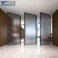 China Heat Insulation Interior Aluminium Pivot Entrance Doors For House Ultra Narrow Frame for sale