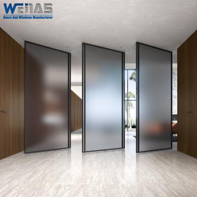 China Heat Insulation Interior Aluminium Pivot Entrance Doors For House Ultra Narrow Frame for sale