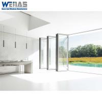 China Space Saving Internal Aluminium Bifold Doors Thermal Insulated Folding Glass Doors External for sale