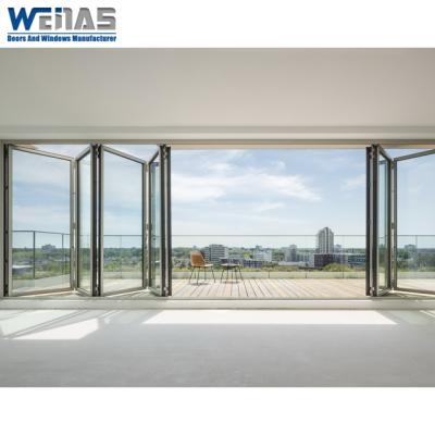 China Heavy Duty 2400mm Aluminium Bifold Doors With Eco Friendly Glass For Villa Outdoor Spaces for sale