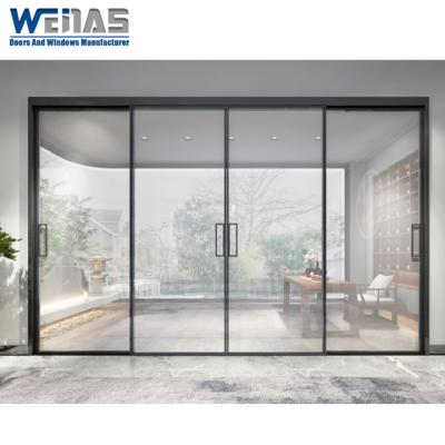 China Interior Room Partition Sliding Doors Aluminum Panoramic Slim Frame for sale