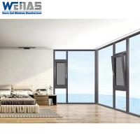 China Energy Efficiency Hurricane Impact Aluminium Windows Tilt And Turn 1.8mm Profile for sale