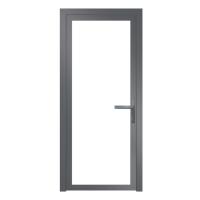 China Double Tempered Glass Aluminium Washroom Door Ultra Narrow Frame Waterproof for sale