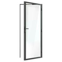 China Aluminum Slim Frame Custom Casement Glass Door For Interior Bathroom for sale