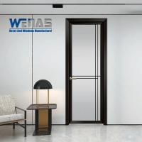China Aluminium Bathroom Doors Double Tempered Glass Heavy Duty Casement Doors for sale