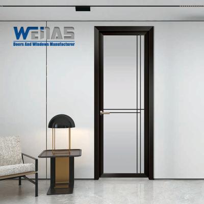 China Aluminium Bathroom Doors Double Tempered Glass Heavy Duty Casement Doors for sale