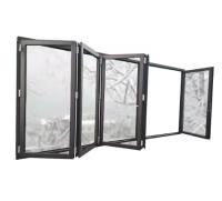 China Exterior Accordion Doors Aluminium Glass Bi Folding Doors with Heavy Duty System for sale