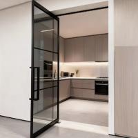 China Aluminum Hurricane Impact Double Glass Entry Swing Doors For House for sale