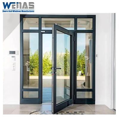 China Aluminum Door Double Glass Casement Door for Patio Front Entry for sale