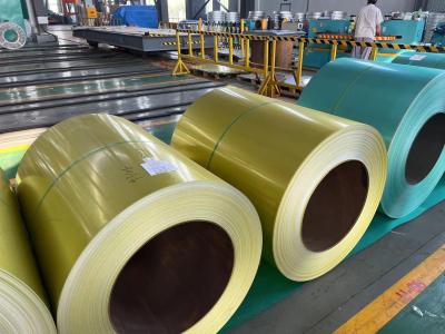 China 0.1mm Thickness PPGL Prepainted Galvalume Steel Coil For Hard Roofing for sale