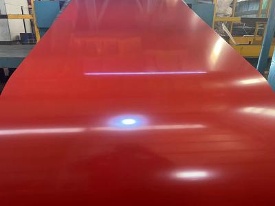 China Color Coated Coil Prepainted Galvalume Steel Coil DC51D + AZ80 Cherry Red And Off-White for sale