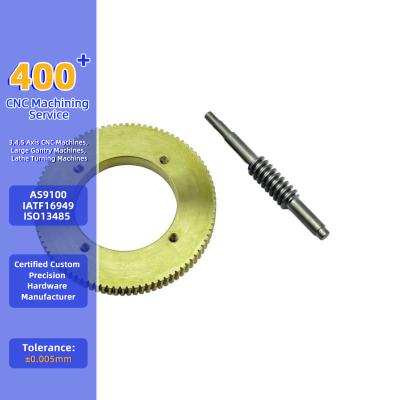 China Bronze Worm Gear Wheel CNC Milling Parts CNC Parts Machining For Gearbox Speed Reducers for sale