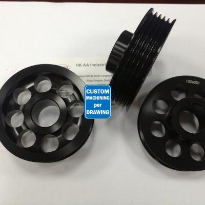 China Customizable CNC Timing Pulleys Black Oxide With Steel And Aluminum Material for sale