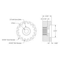 China CNC Machining Transmission Parts 12 Tooth 32P 25T 3F Spline Servo Mount Gears for sale