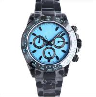 China Sapphire Mirror Quartz Black Metal Wrist Watch Biomimetic Ceramics for sale