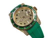 China Analog Display Leather Band Wrist Watch 200mm Length 10mm Case Thickness for sale