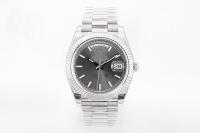 China 40mm Dial Diameter Stainless Steel Quartz Wrist Watch With Silver Band Round Case for sale