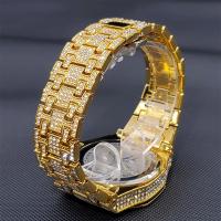 China Hip Hop Luxury Fully Ice Out Men's Watch Iced Cz VVS Custom Bling Gold Diamond for sale